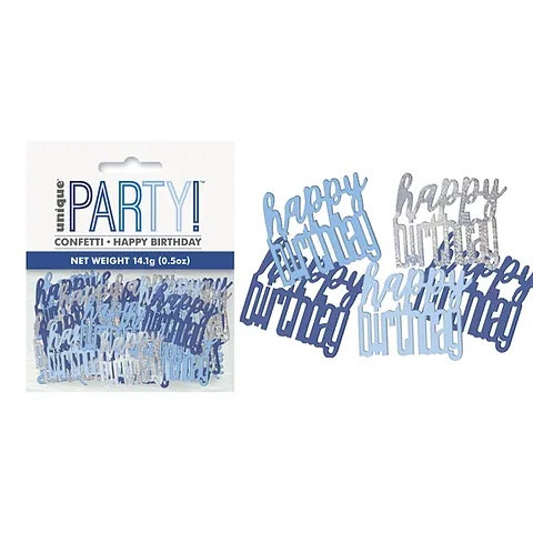 Glitz Blue & Silver Happy Birthday Confetti – Party Buz