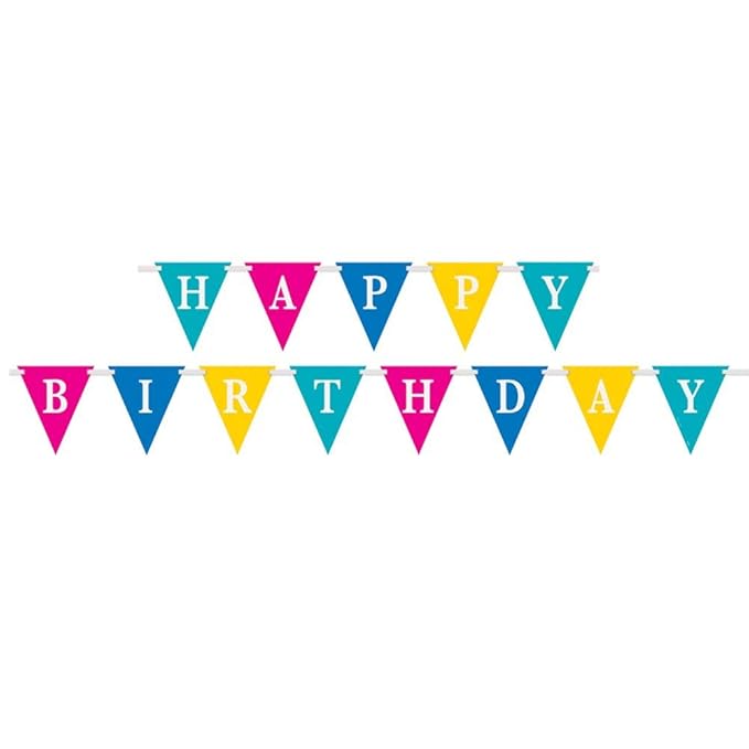 9ft Paper Bright Happy Birthday Bunting Flags – Party Buz