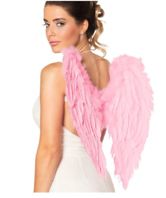Baby Pink Feathery Angel Wings – Party Buz