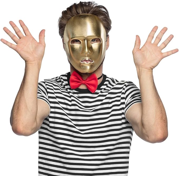 Face Mask Mime Gold - Party Buz